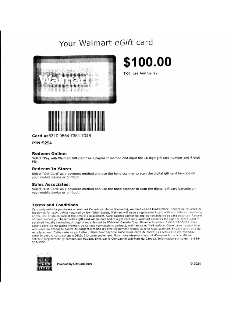 Walmart gift card | PDF