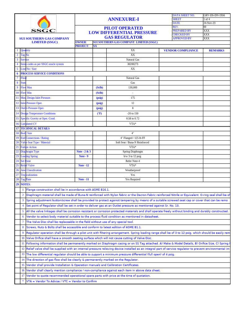 GRV-DS-DN-1956-00 (Pilot Operated DP Gas Regulator) | PDF | Valve | Screw