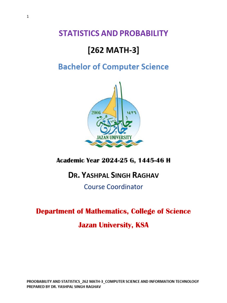 STATISTICS AND PROBABILITY_MATH 262-3 - Copy | PDF | Statistics ...
