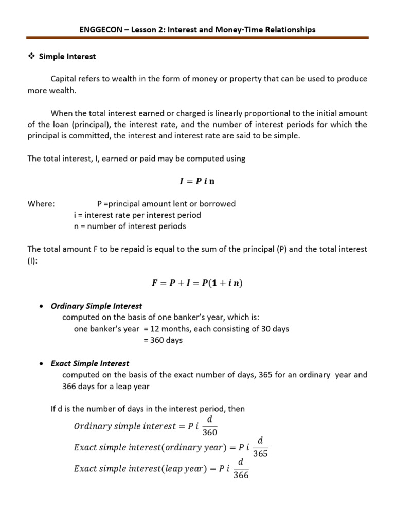 Simple Interest and Cash Flow Diagrams | PDF | Interest | Interest Rates
