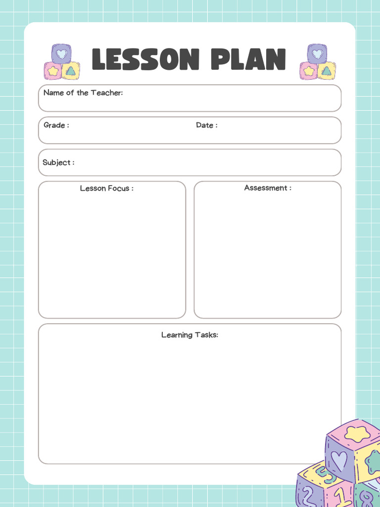 Blue Pastel Pre School Kindergarten Lesson Plan - 20241230 - 185257 ...