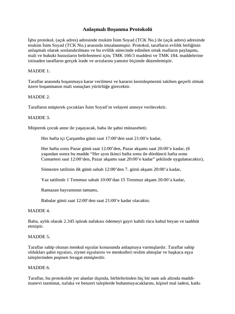 Anlasmali Bosanma Protokolu | PDF