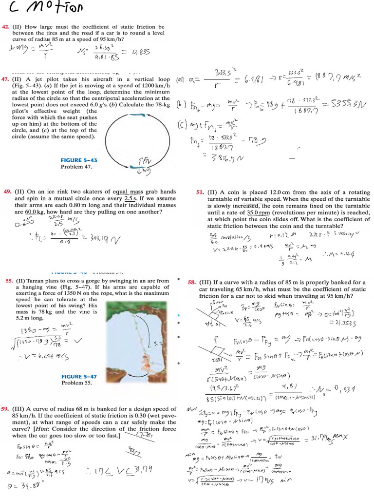Homework Circular Motion | PDF