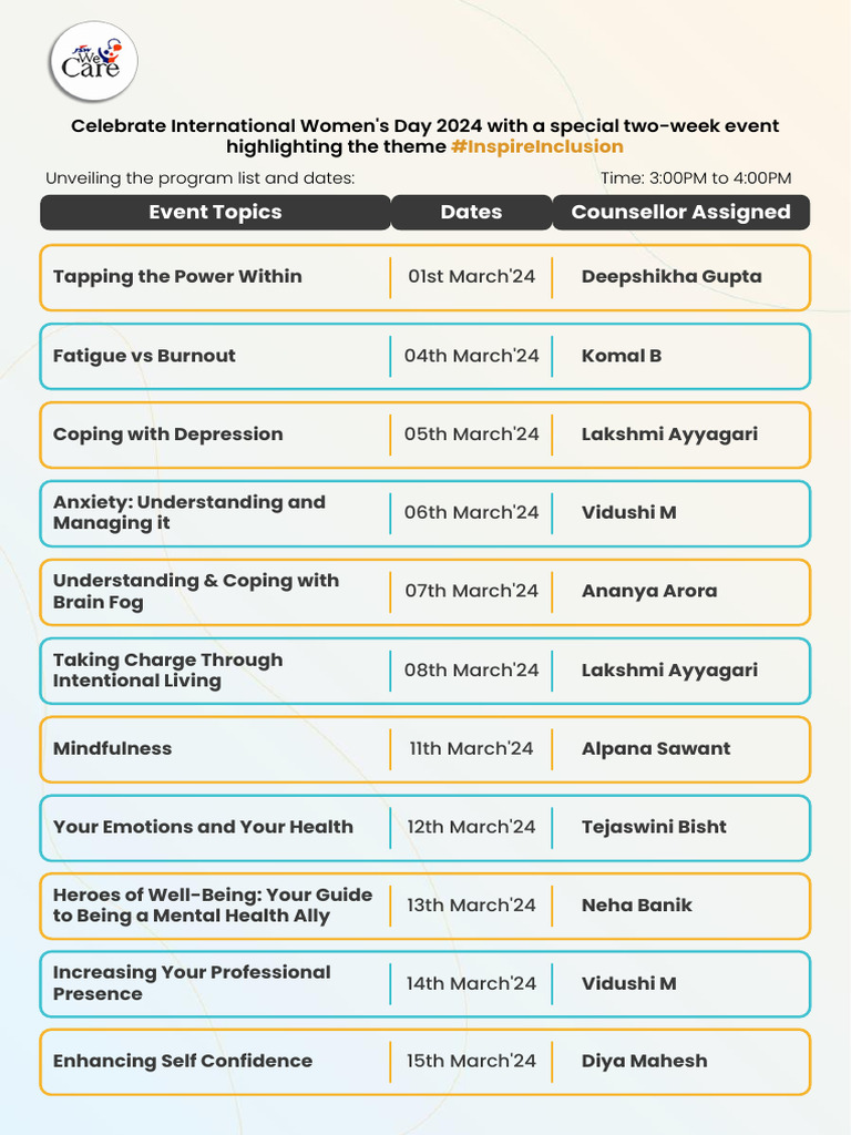 #Inspire&inclusion Calendar | PDF
