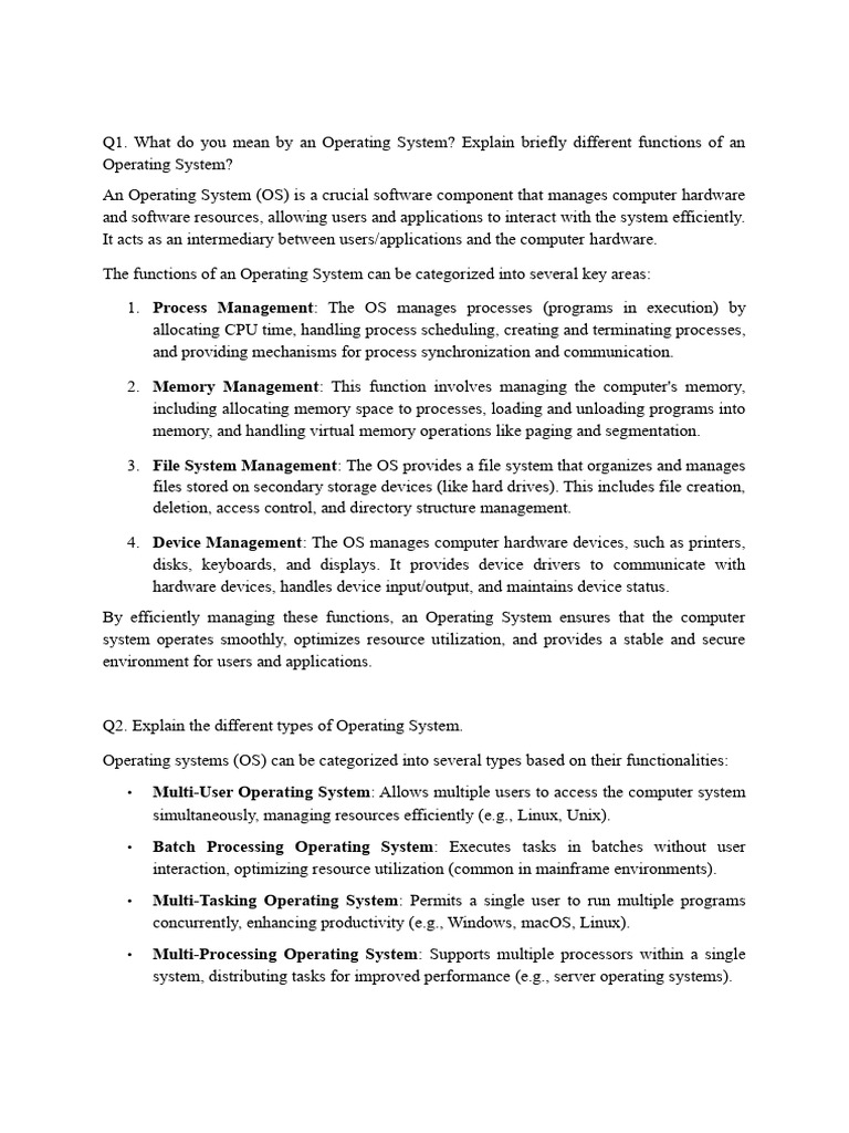 IP Long Answer | PDF | Operating System | Graphical User Interfaces