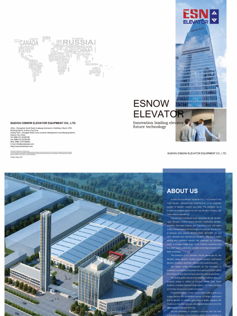 （已压缩）Esnow Elevator Catalog | PDF