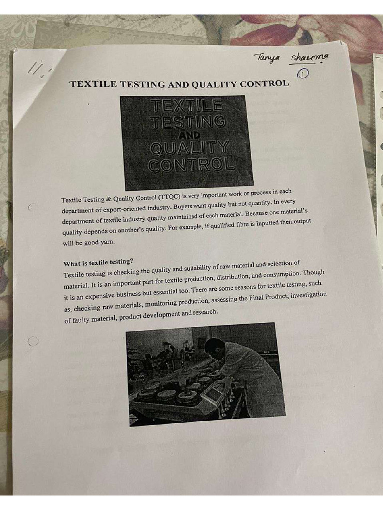 Quality Control Notes | PDF