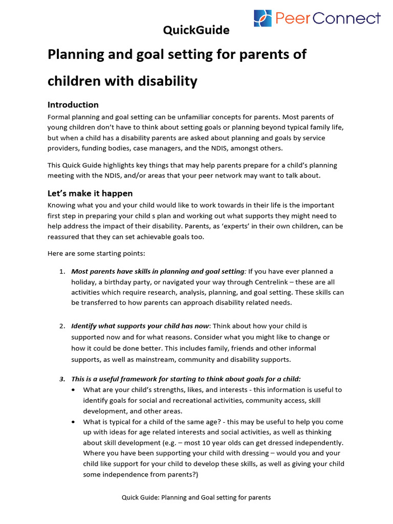 Planning Planning and Goal Setting For Parents AND in Life Issues ...