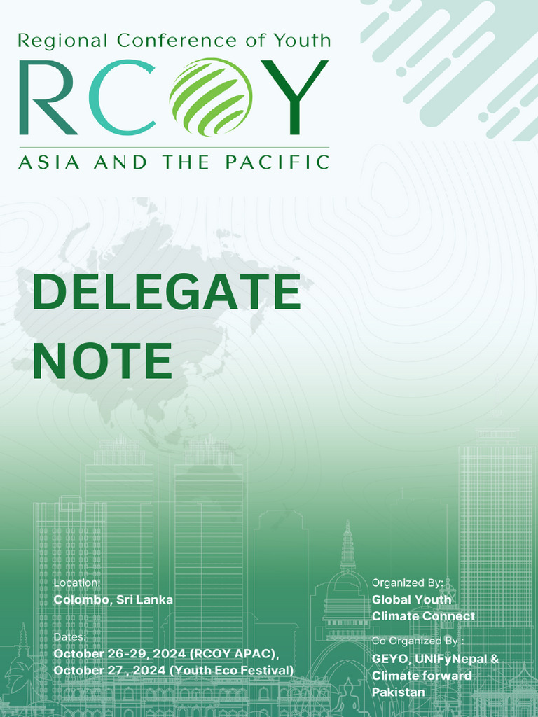 Delegate Note - RCOY APAC 2024 | PDF