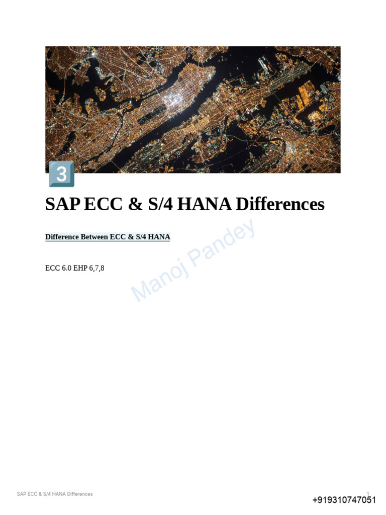 Sap Ecc & S_4 Hana Differences | PDF | Computer Science | Computer ...