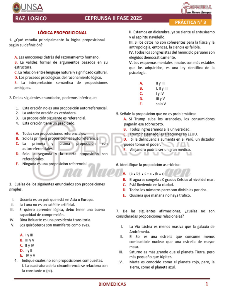 p3 - Raz Logico | PDF | Proposición | Lógica