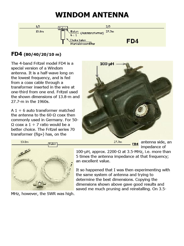 WINDOM_ANTENNA | PDF | Antenna (Radio) | Coaxial Cable