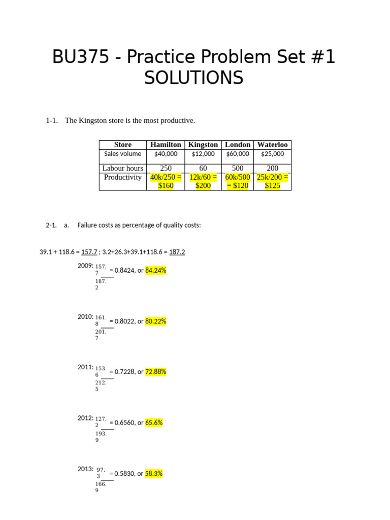 Practice Problem Set 1_SOLUTIONS | PDF | Economies | Business