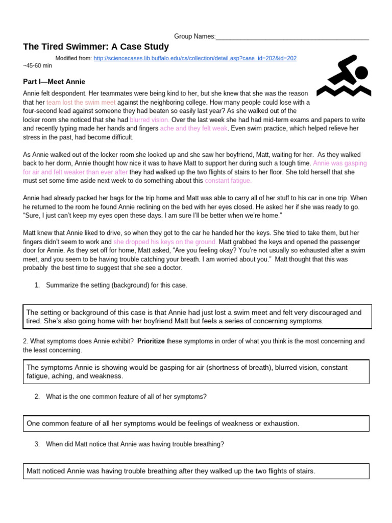 Case Study - The Tired Swimmer 1 | PDF | Neuromuscular Junction ...