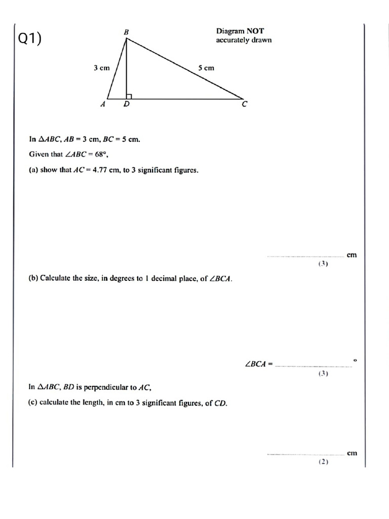 Trigonometry and Bearing Worksheet | PDF
