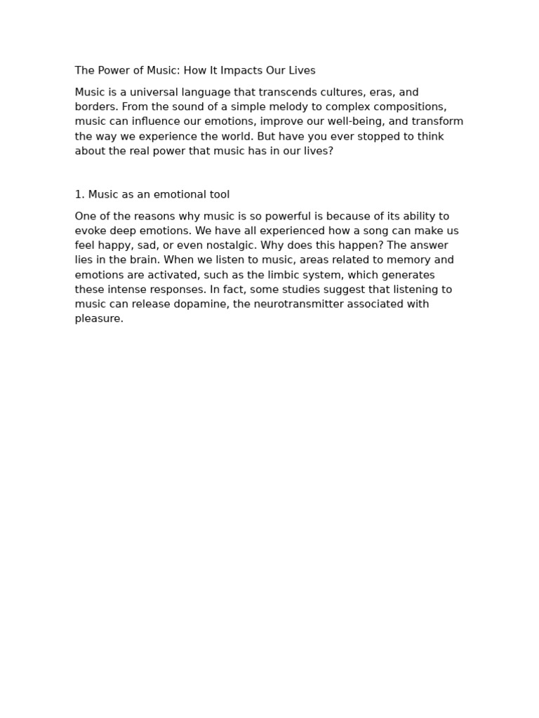 The Power of Music | PDF
