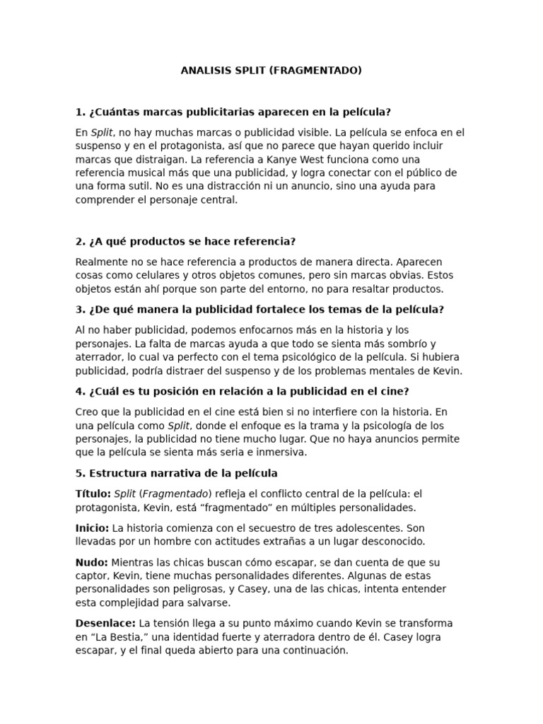 Analisis Split | PDF | Publicidad | Ciencias del comportamiento