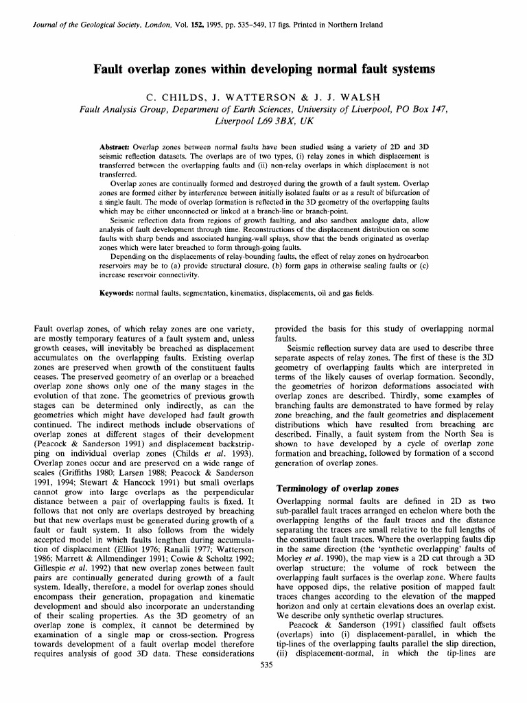 Fault Overlap Zones in Normal Fault Systems | PDF | Fault (Geology ...