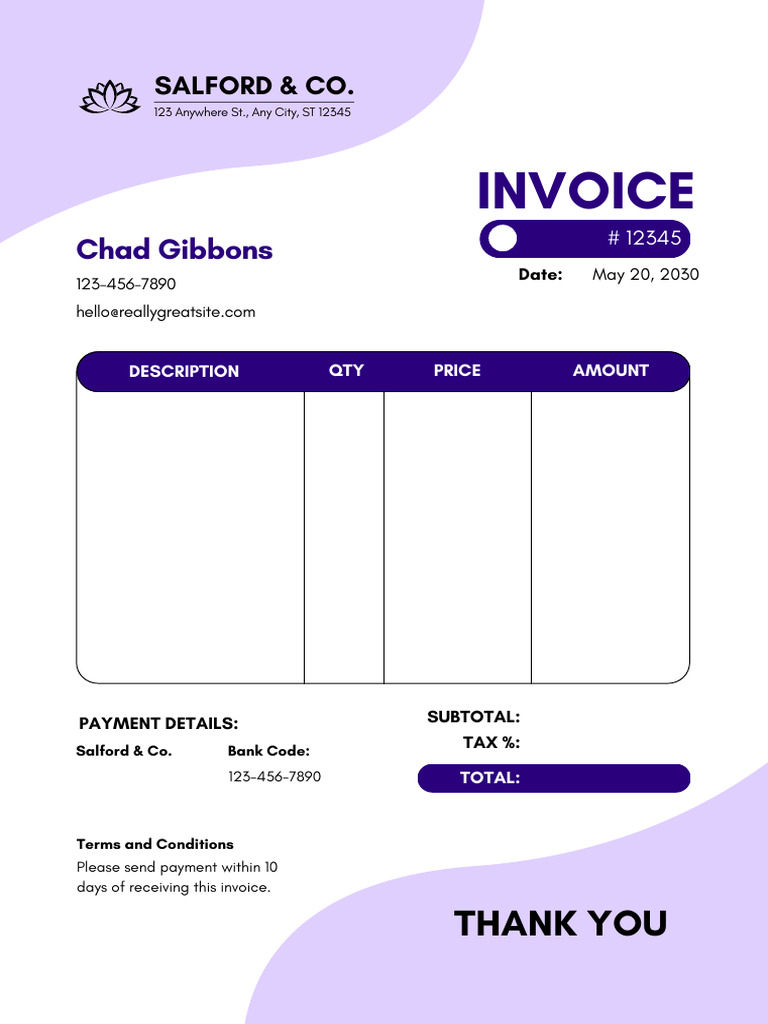 Invoice for Chad Gibbons | PDF