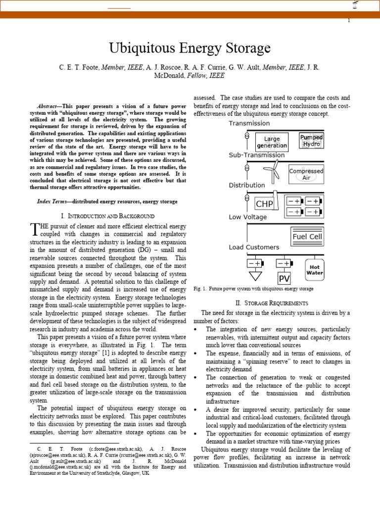Ubiquitous Energy Storage | PDF | Energy Storage | Fuel Cell