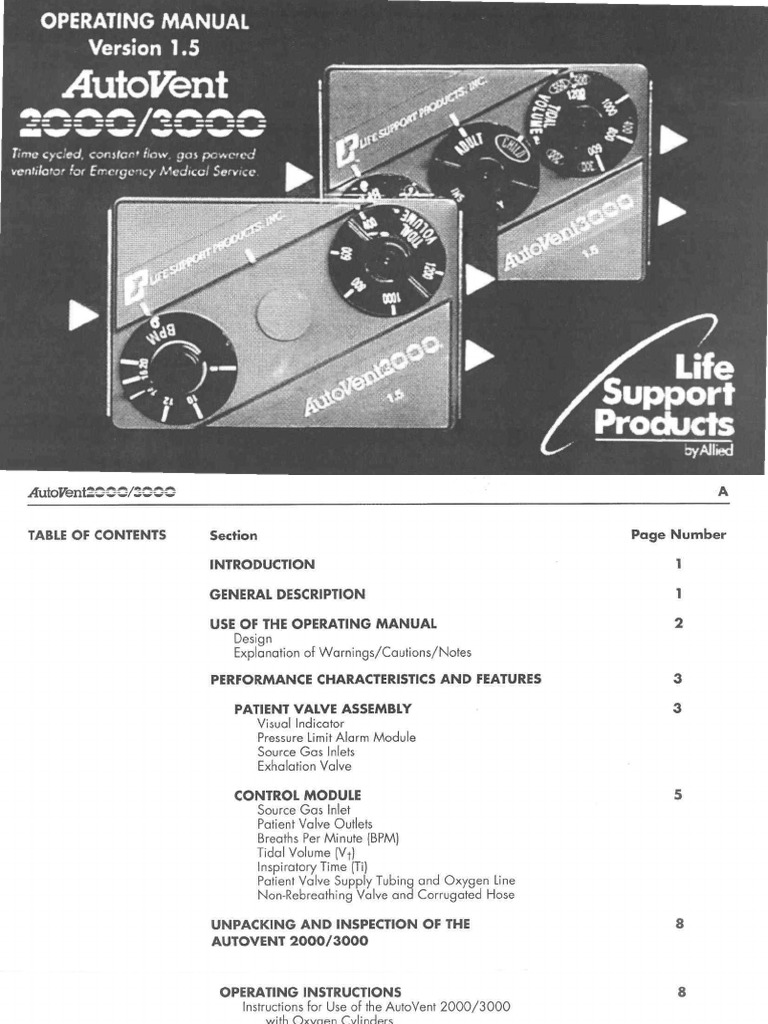 AutoVent 2000/3000 Operating Manual | PDF | Valve | Equipment