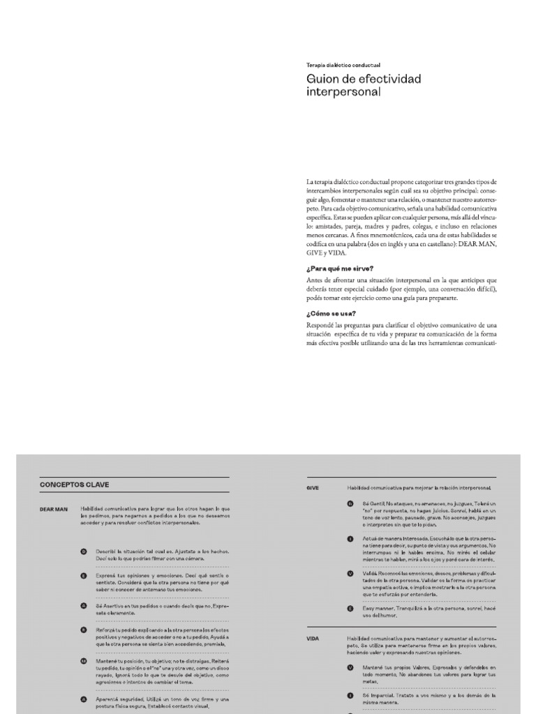 Ejercicio Efectividad Interpersonal | PDF