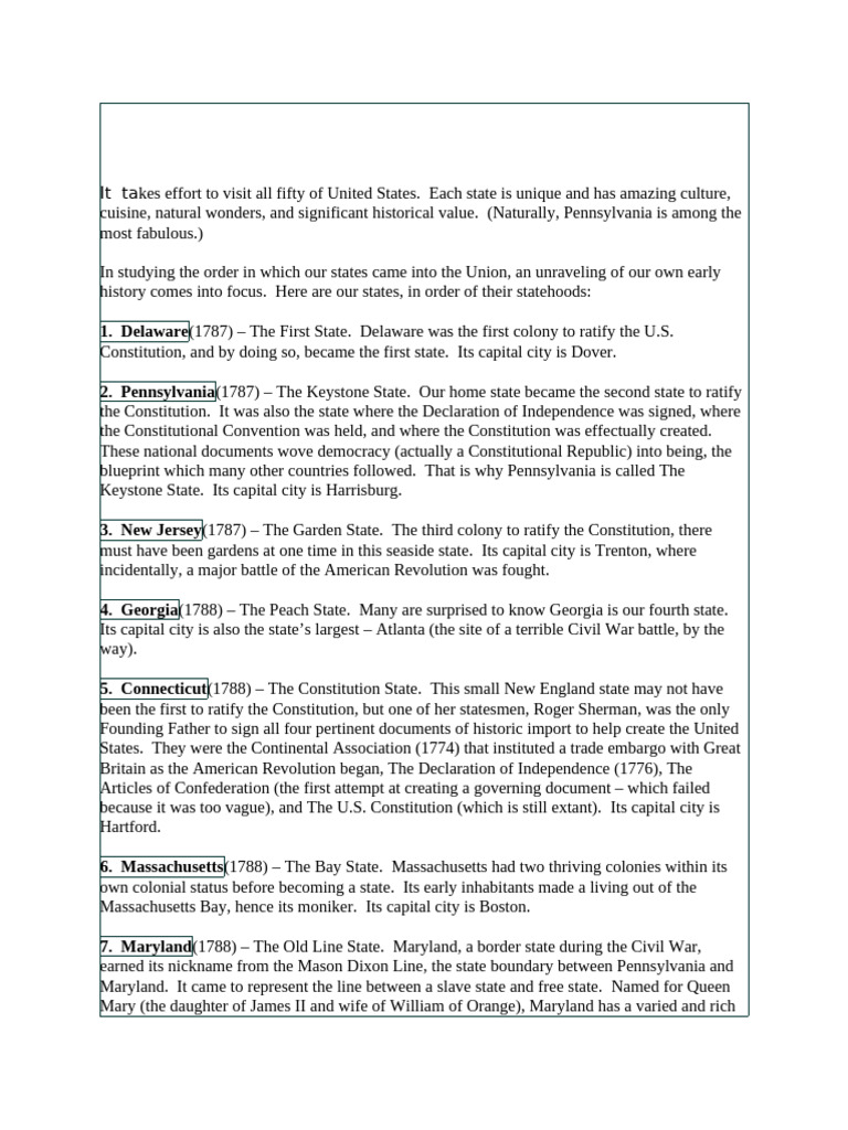 U.S.A 50 STATES | PDF | American Civil War | United States Declaration ...