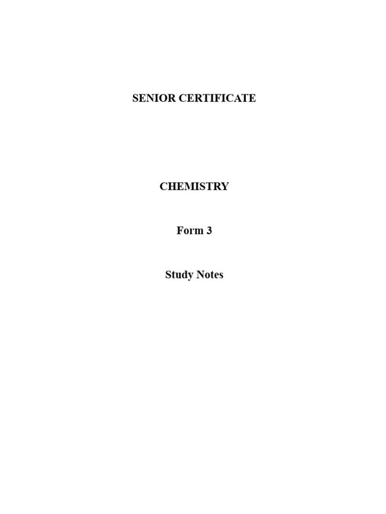 Msce Chemistry Form 3 | PDF | Nitrogen | Precipitation (Chemistry)