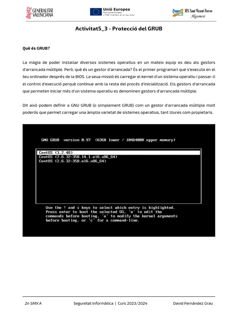 Activitat5_3 - Proteccio GRUB | PDF
