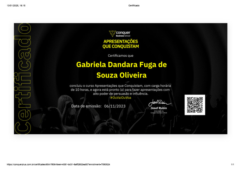 Certificado Conquer | PDF