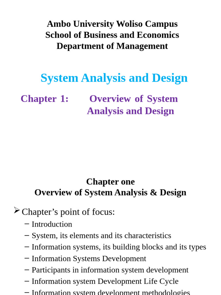 Chapter 1 - Introduction To System Analysis and Design | PDF | Software Development Process | System