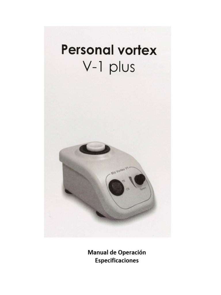 Manual de Operación Vortex V-1 Plus | PDF | Cantidades fisicas | Metrología