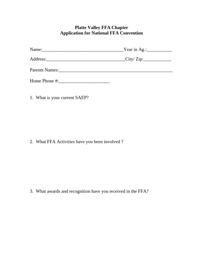 National FFA Application 2023 | PDF