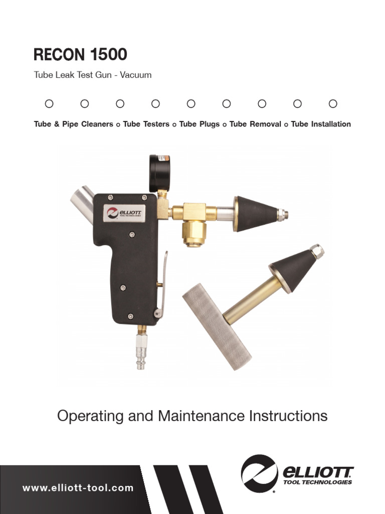 TM-114 RECON 1500 Tube Leak Test Gun - Vacuum | PDF | Leak | Mechanical ...