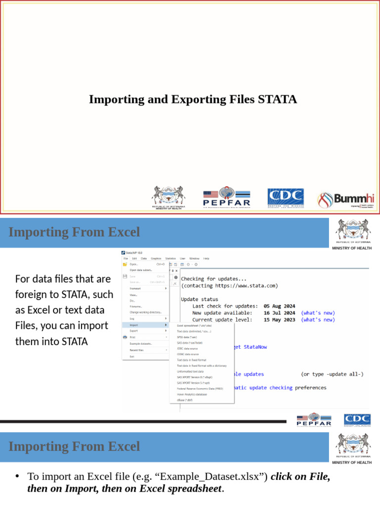 Importing Files Stata Pdf Microsoft Excel Computer File 4431