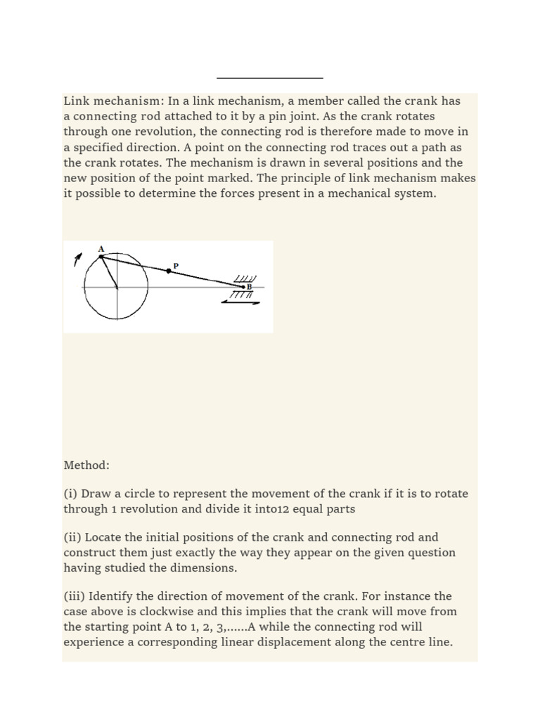 Link Mechanisms | PDF