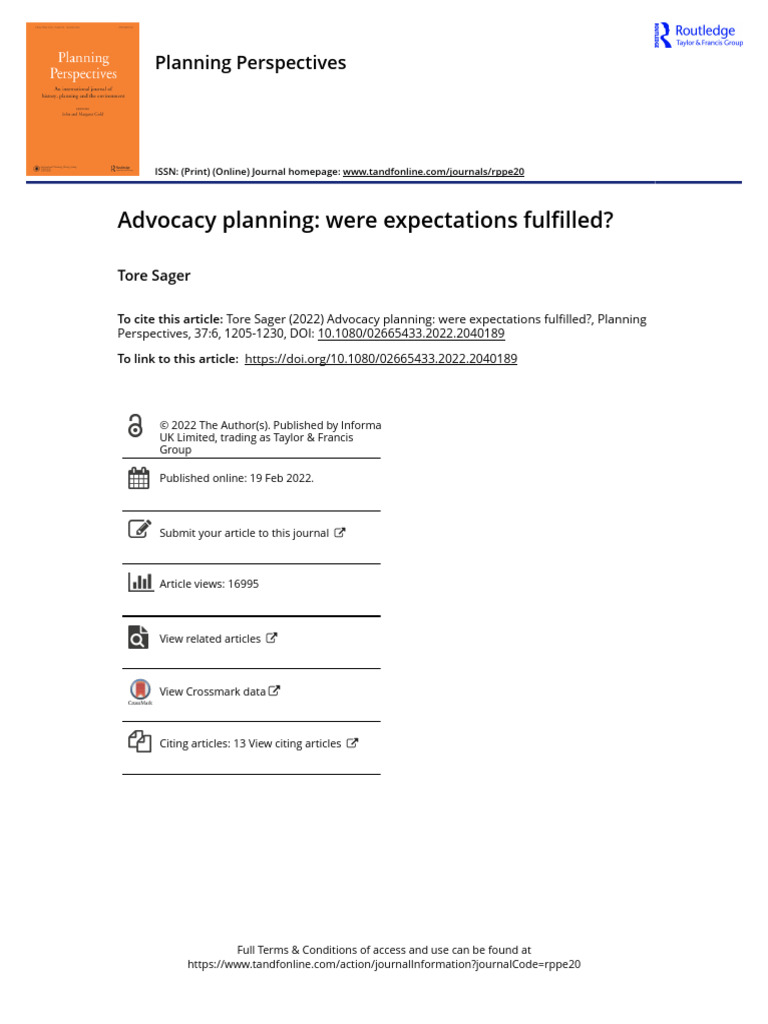 Advocacy Planning Were Expectations Fulfilled | PDF
