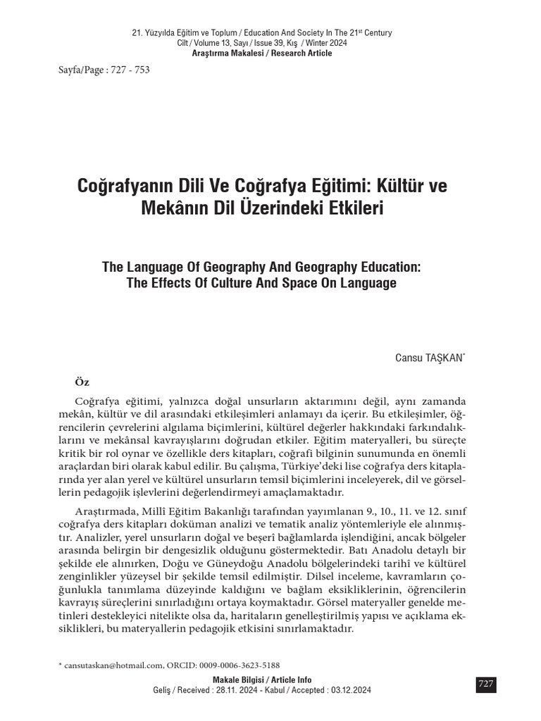 CO__RAFYANIN D__L__ VE CO__RAFYA E____T__M___ K__LT__R VE MEK__NIN D__L __ZER__NDEK__ ETK__LER ...