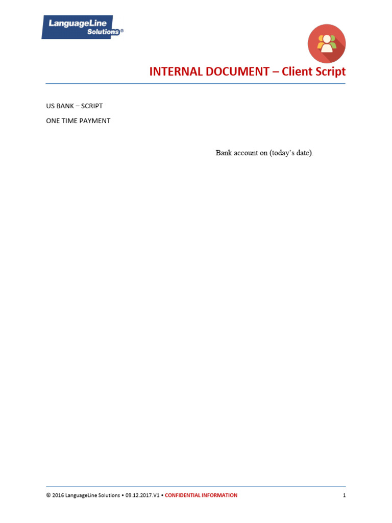 Guía de Script para Pago Único US Bank | PDF
