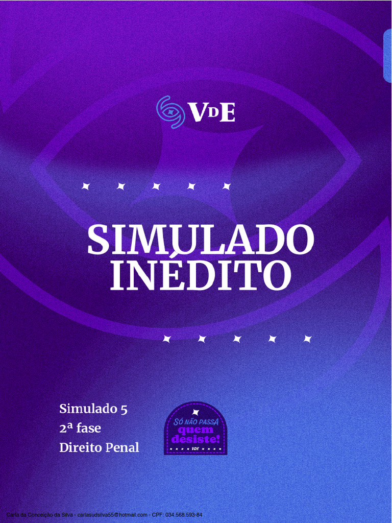 Simulado 05 (Turma Regular) | PDF | Cheque (banco) | Sentença (jurídico)