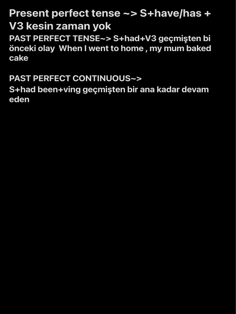 Present Perfect Tense ~ S+Havehas + V3 Kesin Zaman Yok | PDF