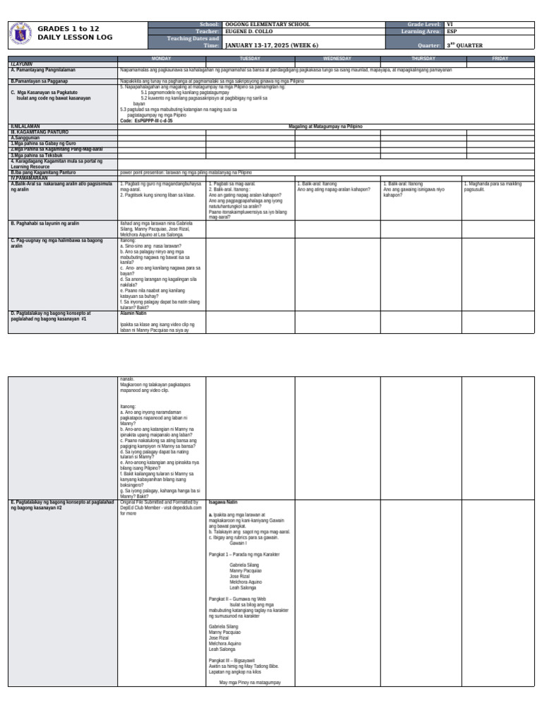 Q3 Week 6 Esp | PDF
