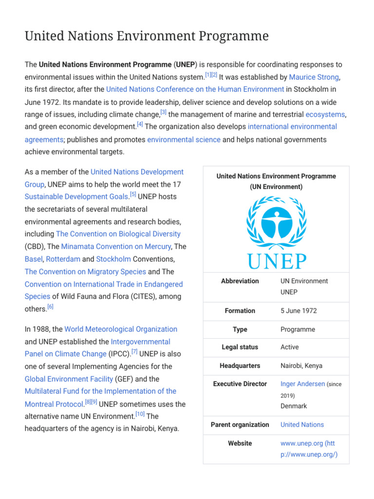 United Nations Environment Programme - Wikipedia | PDF | United Nations ...