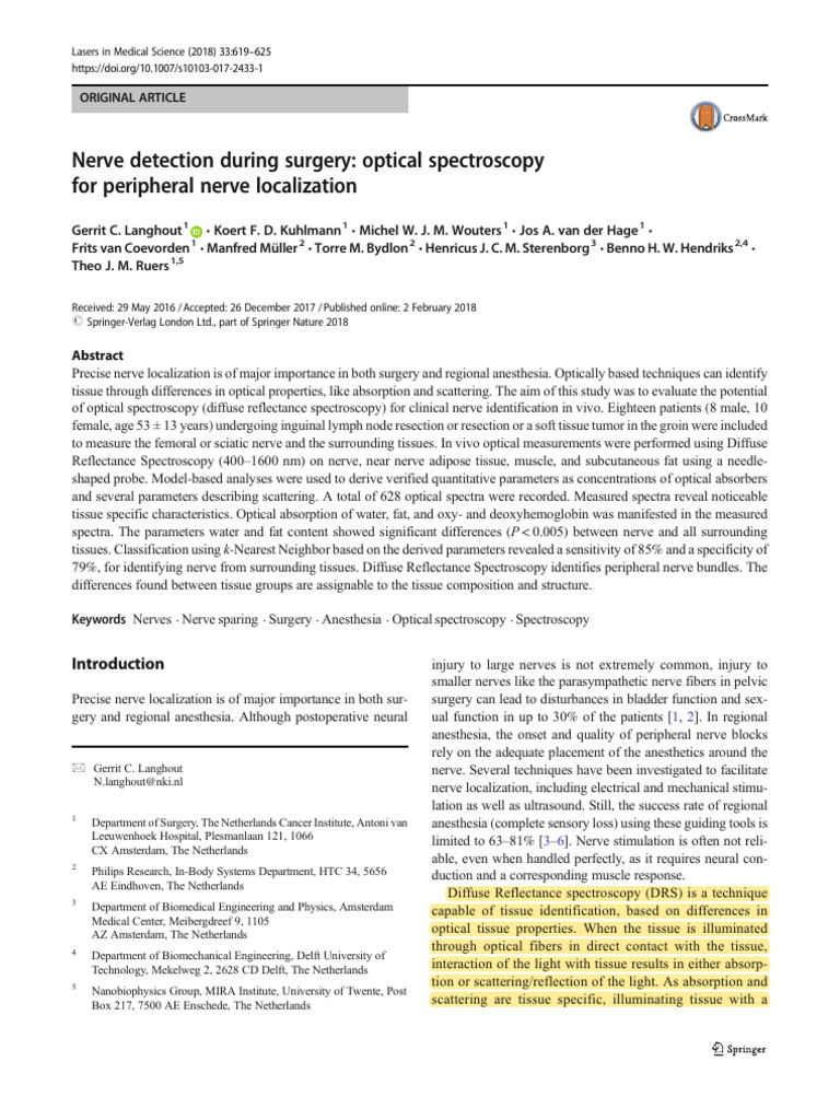 Nerve Detection During Surgery - Optical Spectroscopy For Peripheral ...