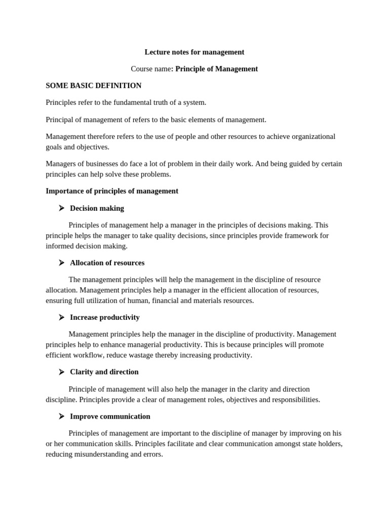 Key Principles of Management Explained | PDF