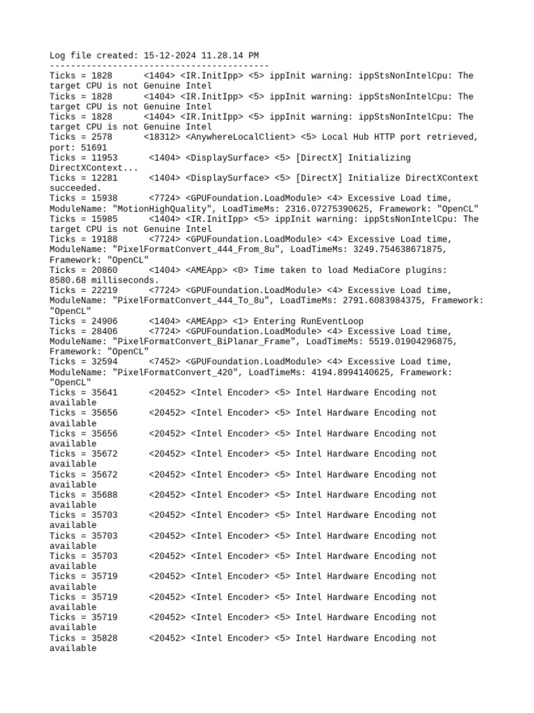 Adobe Media Encoder Log | PDF | Computing | Computer Architecture