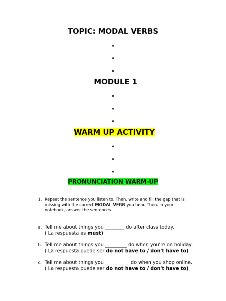 TOPIC_MODAL_VERBS | PDF | Linguistic Morphology | Semantic Units