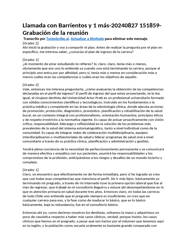 Titulado Odontología | PDF | Hablar en público | Experiencia