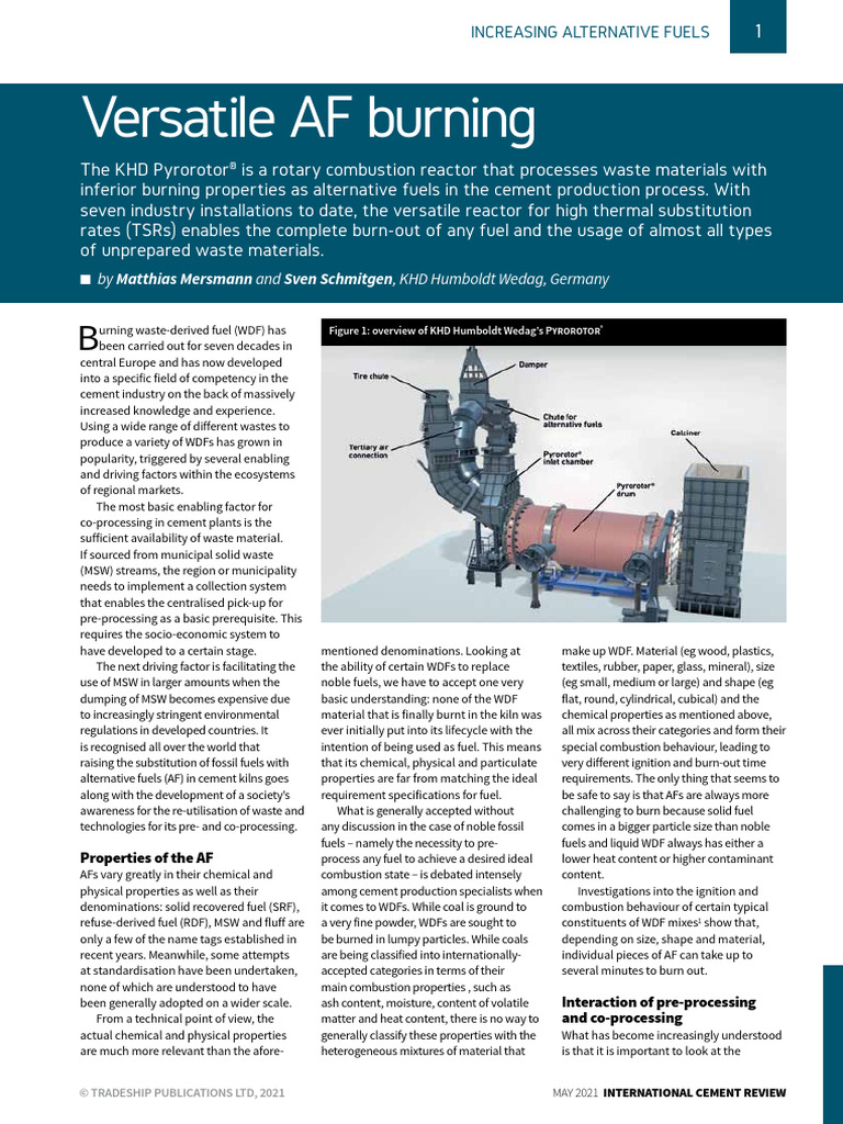 2105 Versatile AF Burning ICR | PDF | Cement | Combustion
