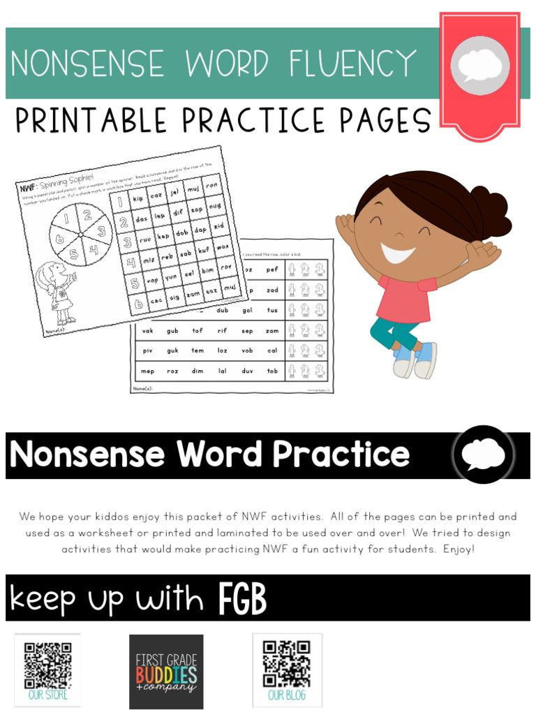 Nonsense Word Fluency: Printable Practice Pages | PDF